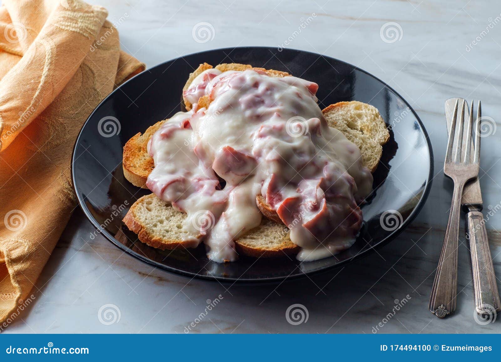 Creamed Chipped Beef Toast stock photo. Image of supper - 174494100