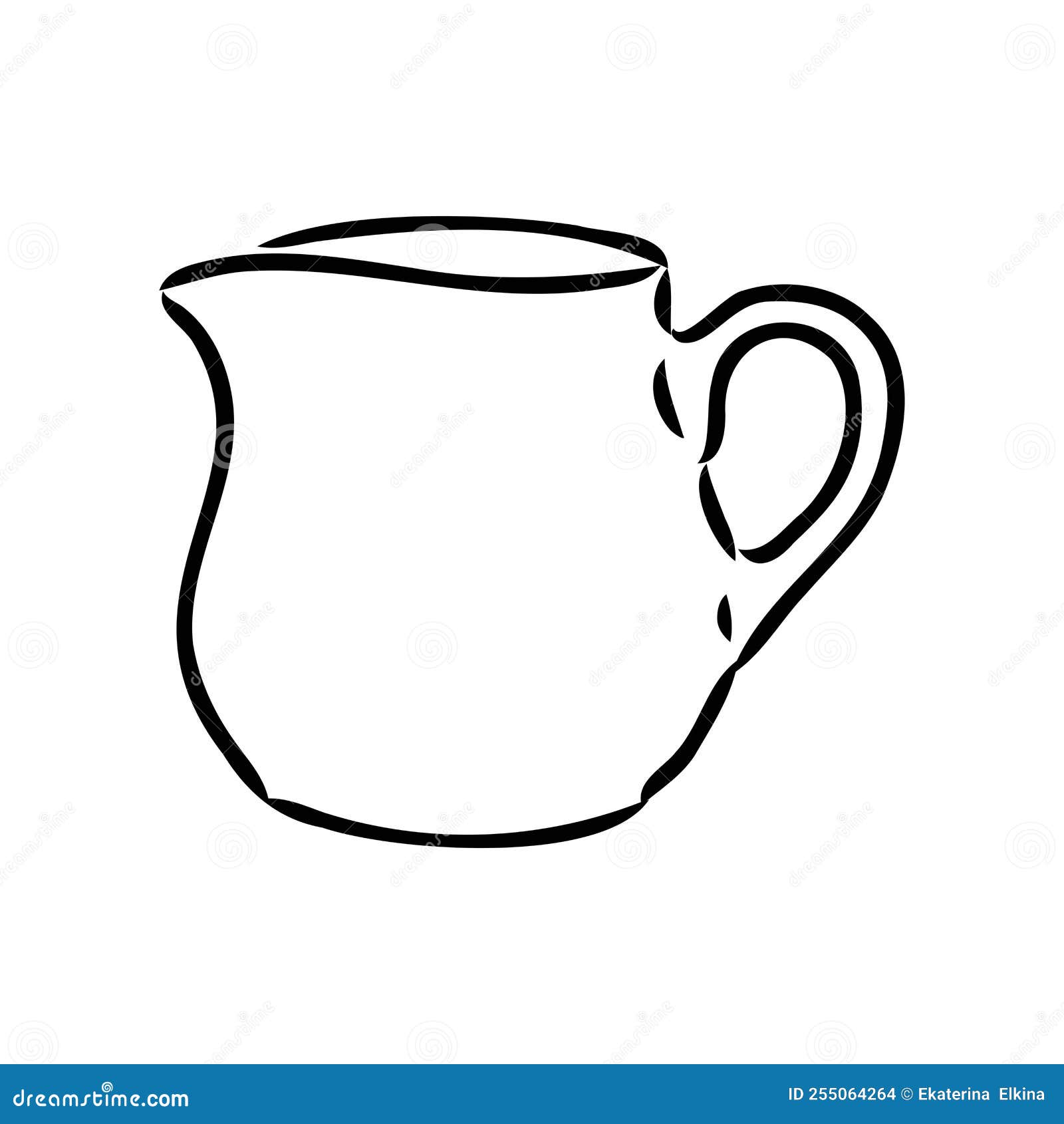 Creamer Jug Hand Drawn Vector Illustration Isolated On White Background ...