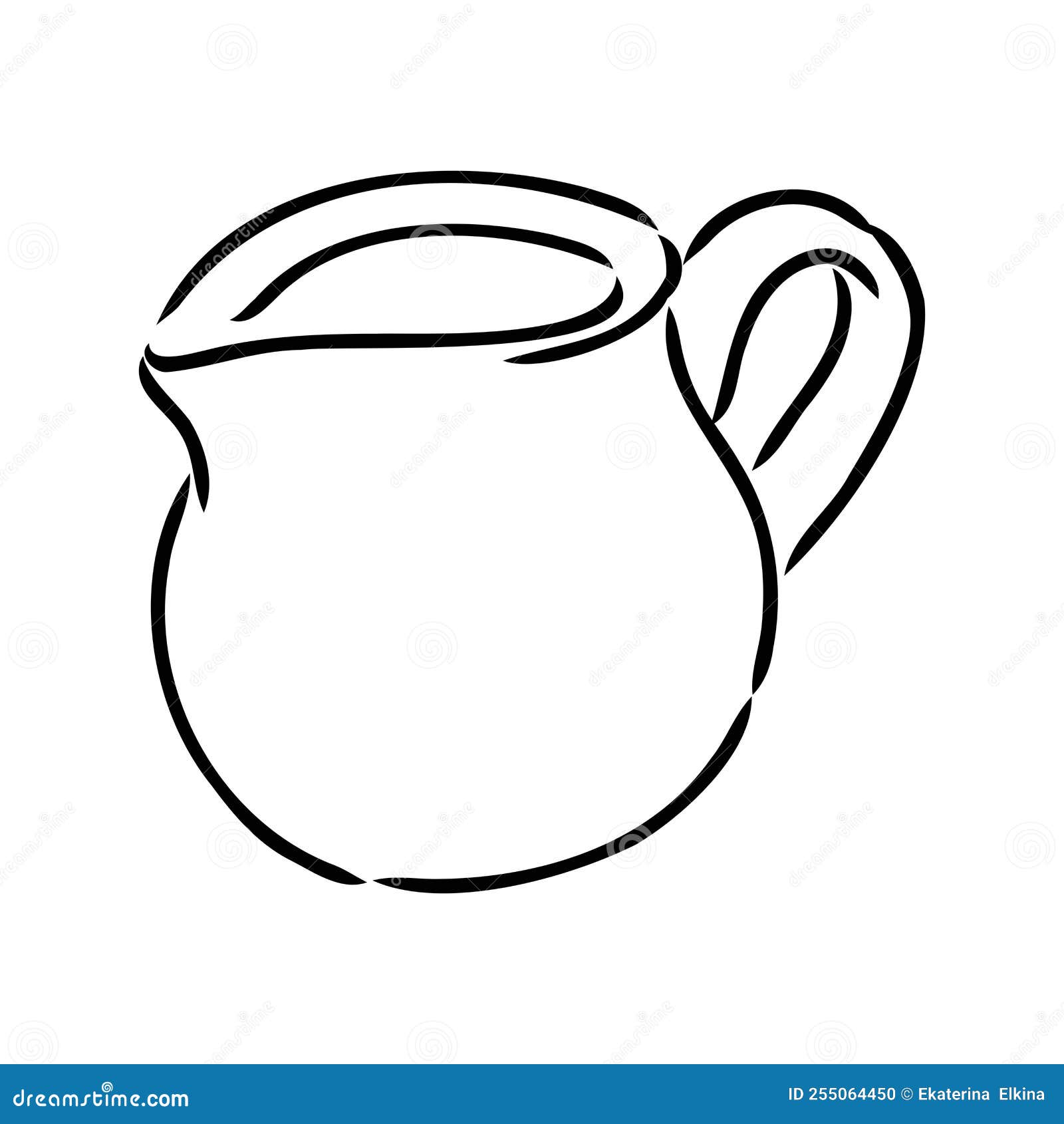 Creamer Jug Hand Drawn Vector Illustration Isolated On White Background ...