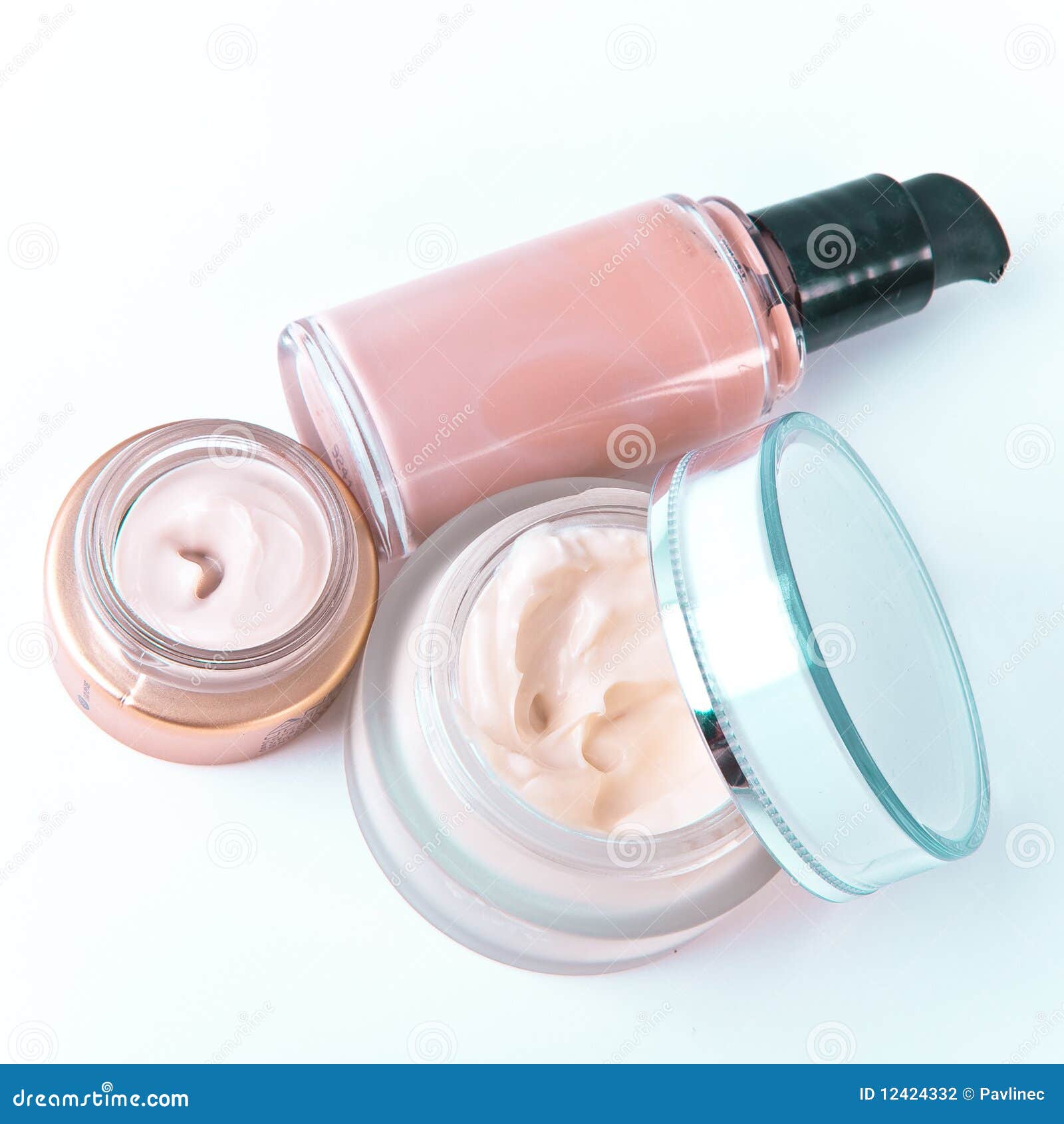Creams and makeup stock photo. Image of radiance, moisturizing - 12424332