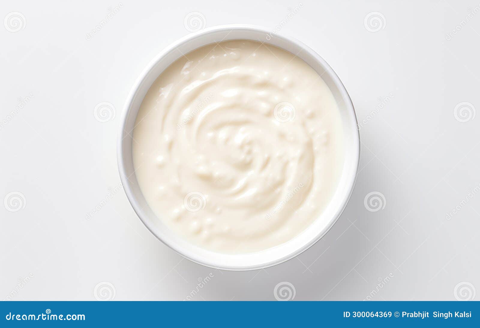 Creamy Bowl of Yogurt, Top View Stock Illustration - Illustration of ...
