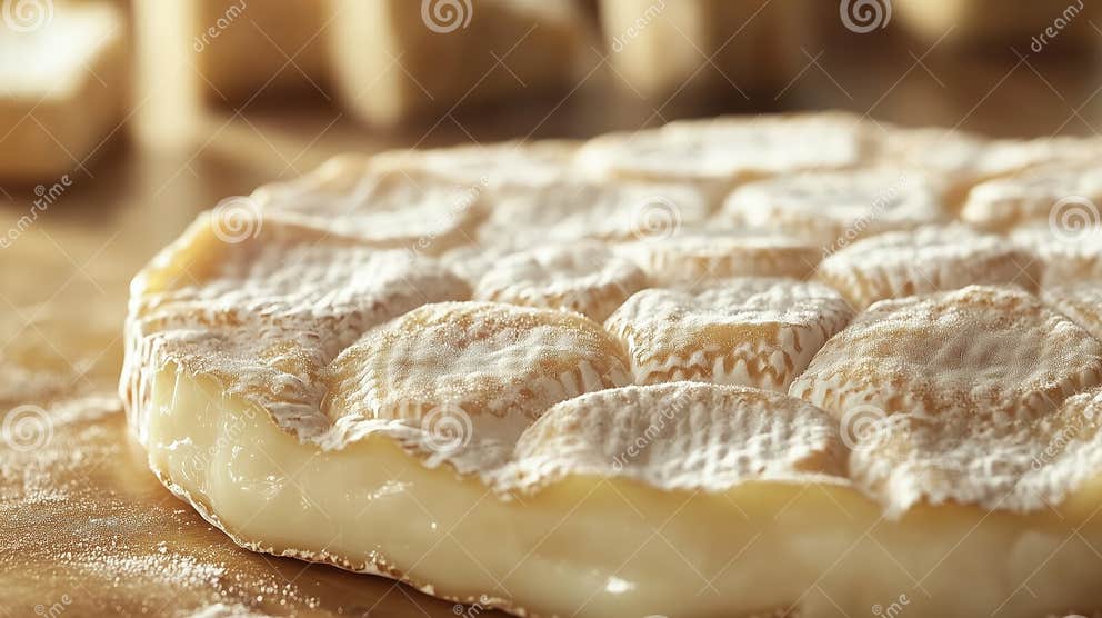 Creamy Brie Cheese with Soft Texture and Unique Surface Pattern Stock ...