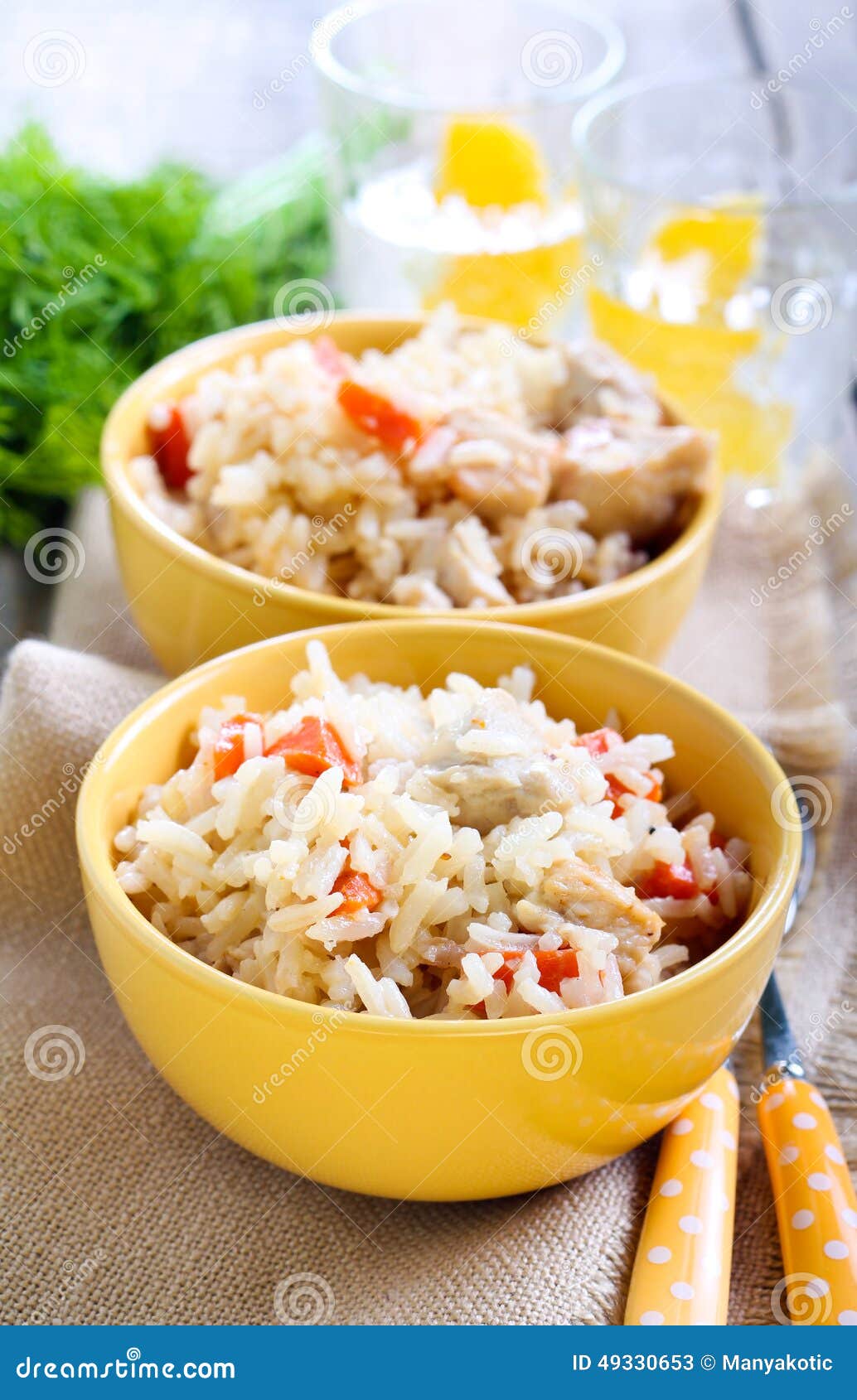Creamy Chicken and Carrot Rice Stock Image - Image of savory, dinner ...