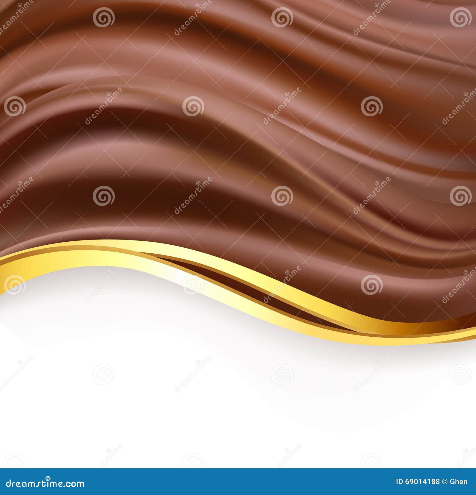 Creamy Chocolate With Golden Border Background Vector Illustration ...