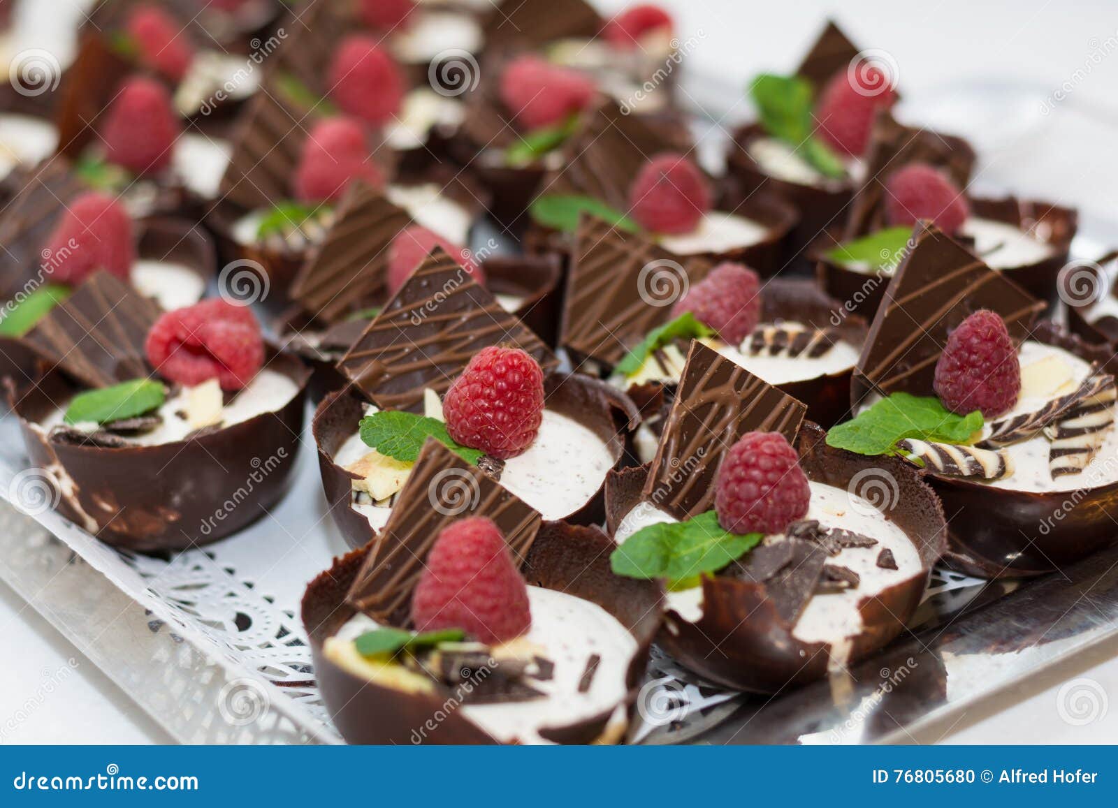 Creamy Chocolate and Raspberry Dessert Stock Photo - Image of chocolate ...