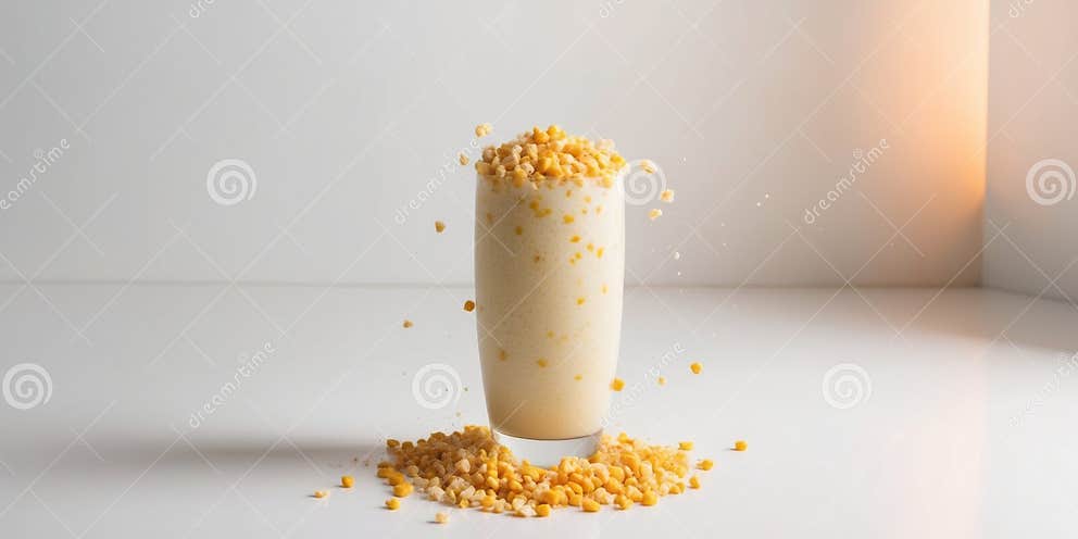 Creamy Corn Drink Topped with Crunchy Corn Bits. Stock Illustration ...