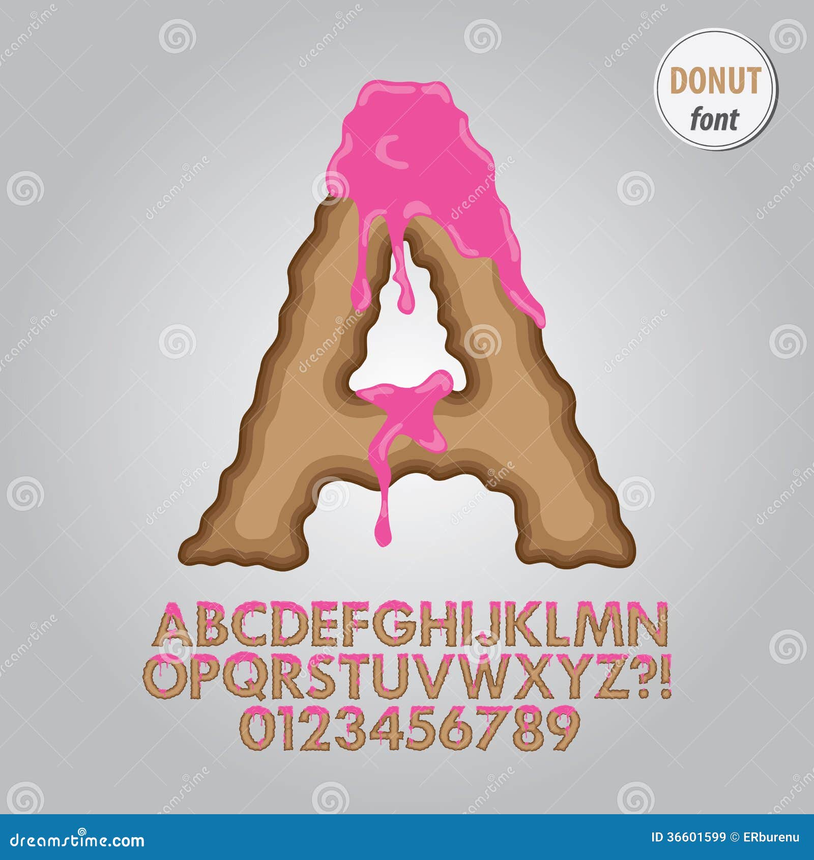 Donut ABC. Pie Alphabet. Baked In Oil Letters. Icing And Sprinkling ...