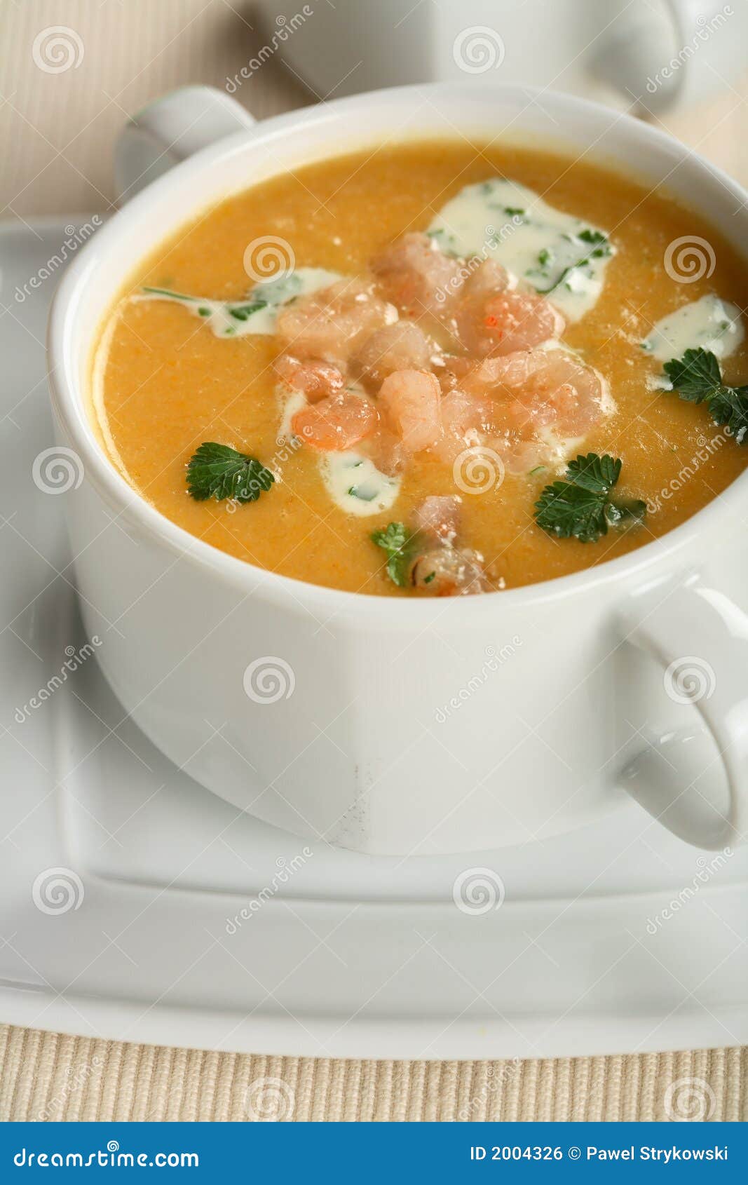 Creamy fish soup stock photo. Image of ready, flavor, herbs - 2004326