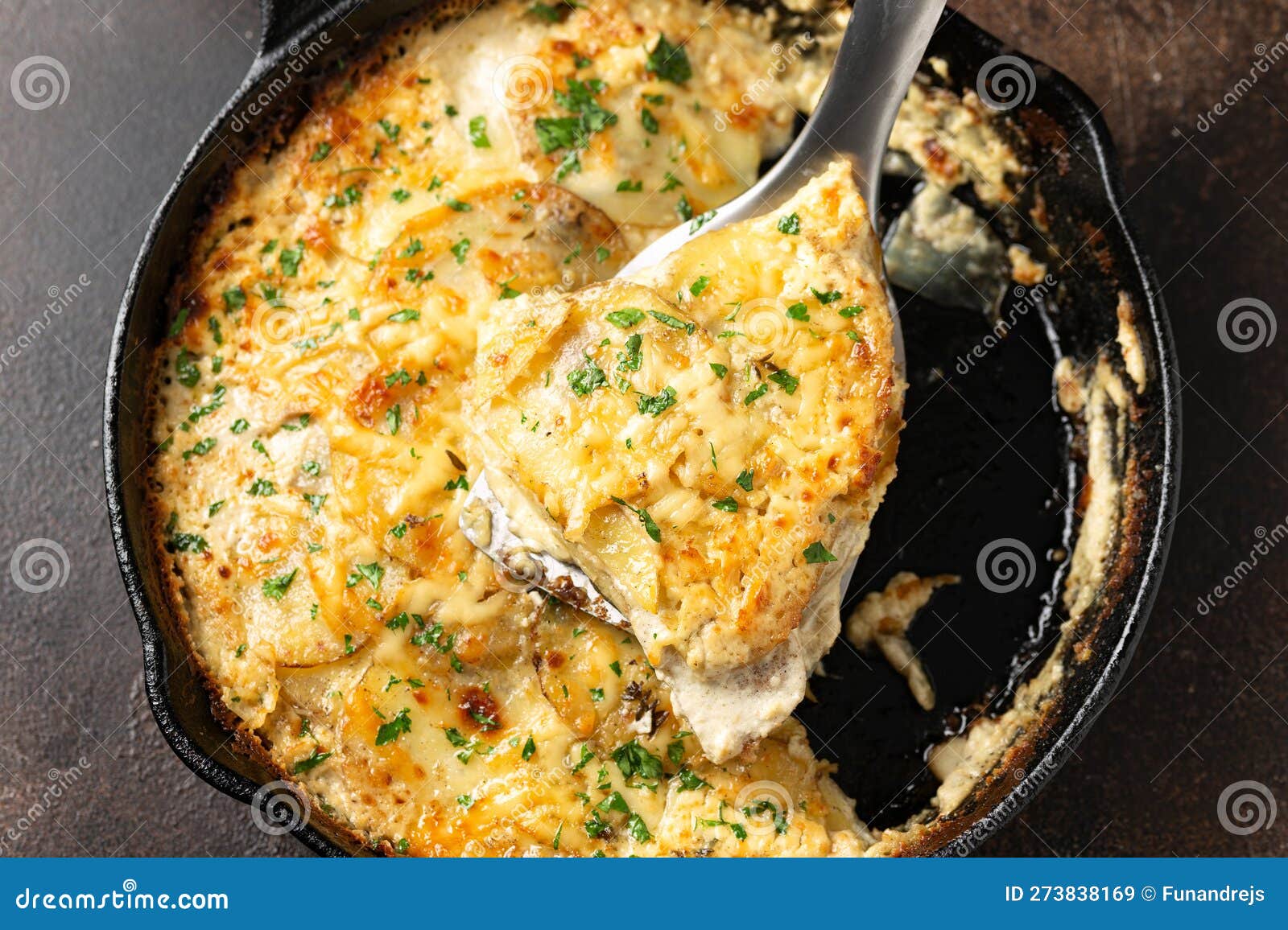 Creamy Gratin Dauphinois Potato with Melted Cheese Stock Image - Image ...