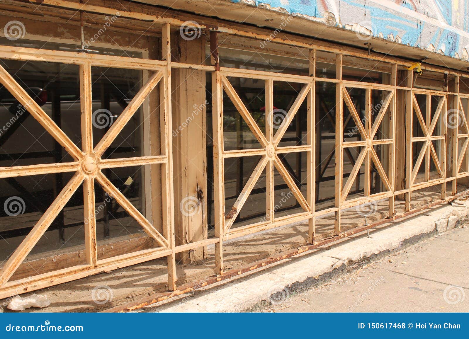 Creamy Industrial Metal Window Frame Stock Photo - Image of window ...