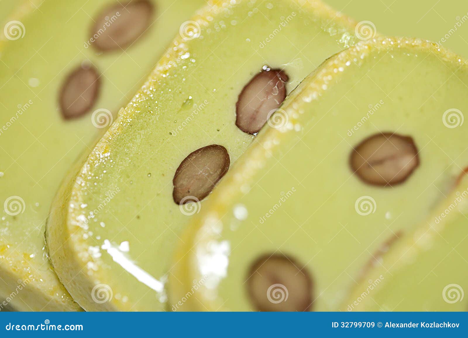 Creamy Pistachio Mousse in Jelly Stock Image - Image of green, piece ...