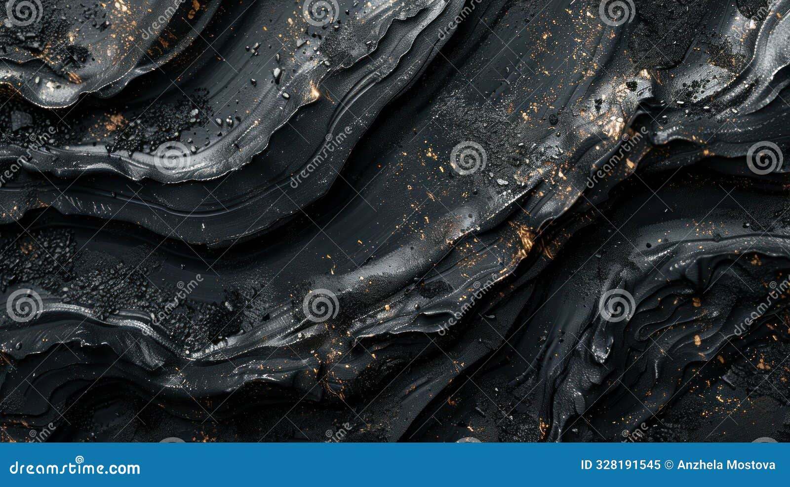 Creamy Texture of Black Color with Gold Splash Stock Illustration ...