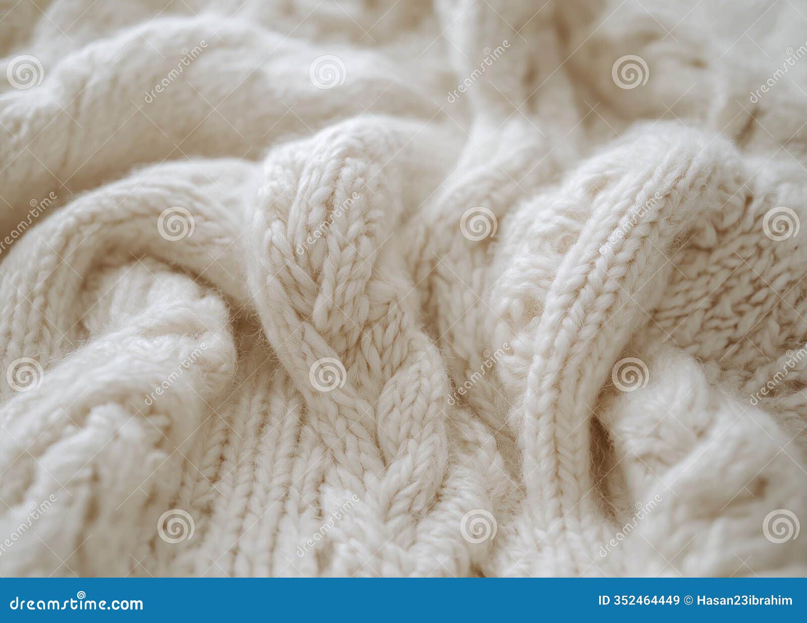 Creamy White Knit Texture: Close-Up of Soft, Cozy Cable Knit Fabric ...