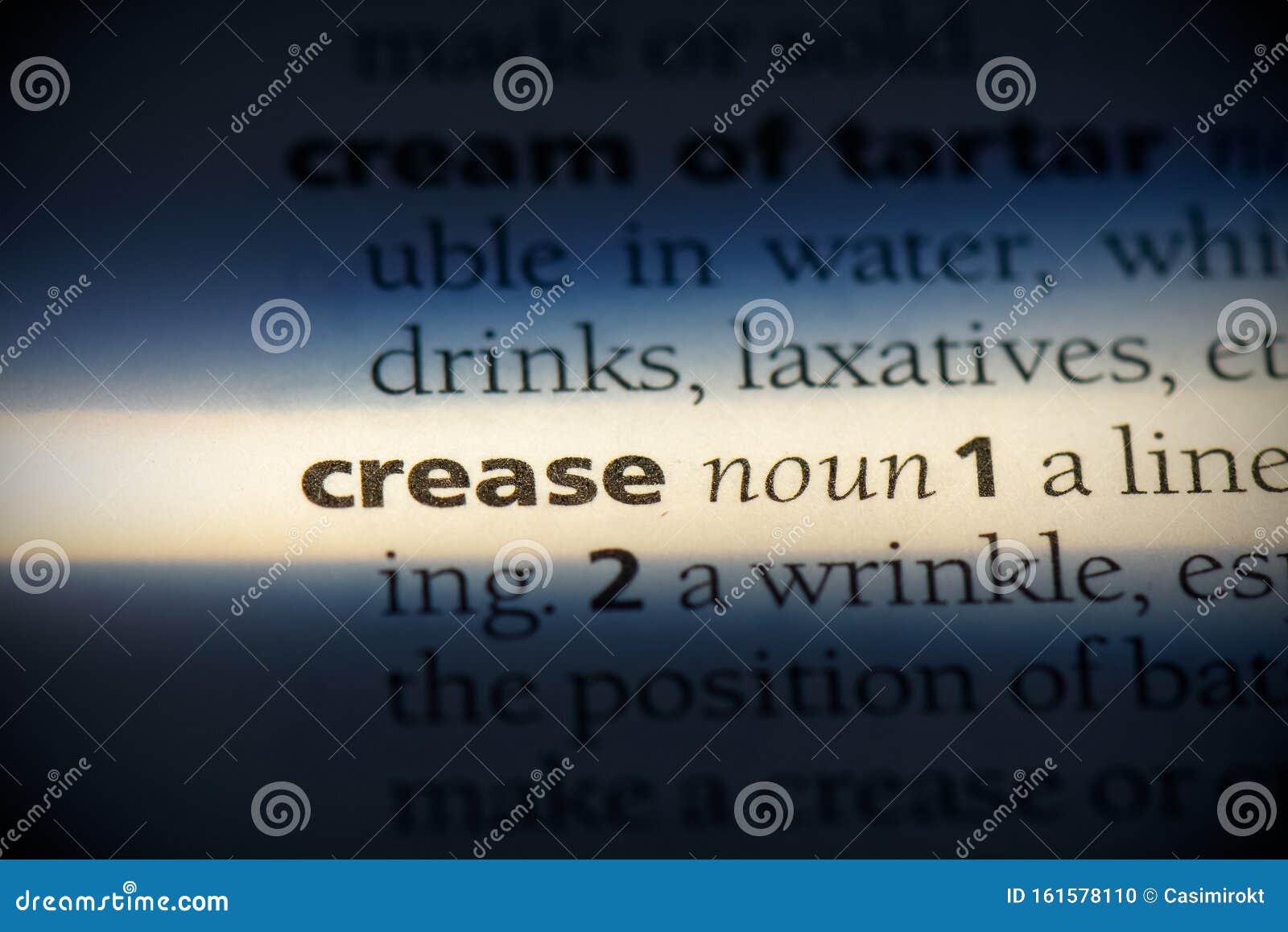 Crease stock photo. Image of dictionary, etymology, text - 161578110