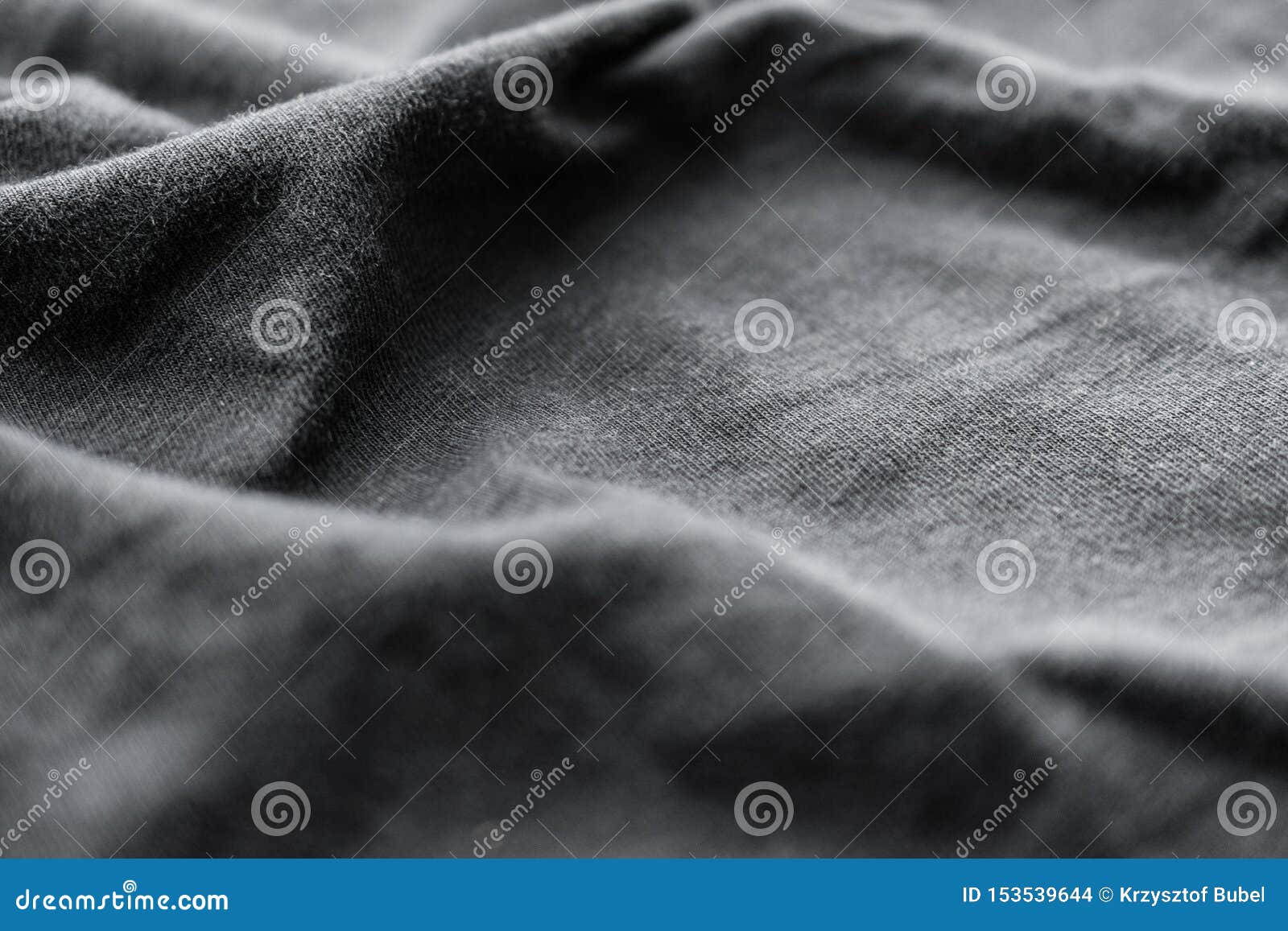 Creased Black Cotton Material Texture Stock Photo - Image of style ...