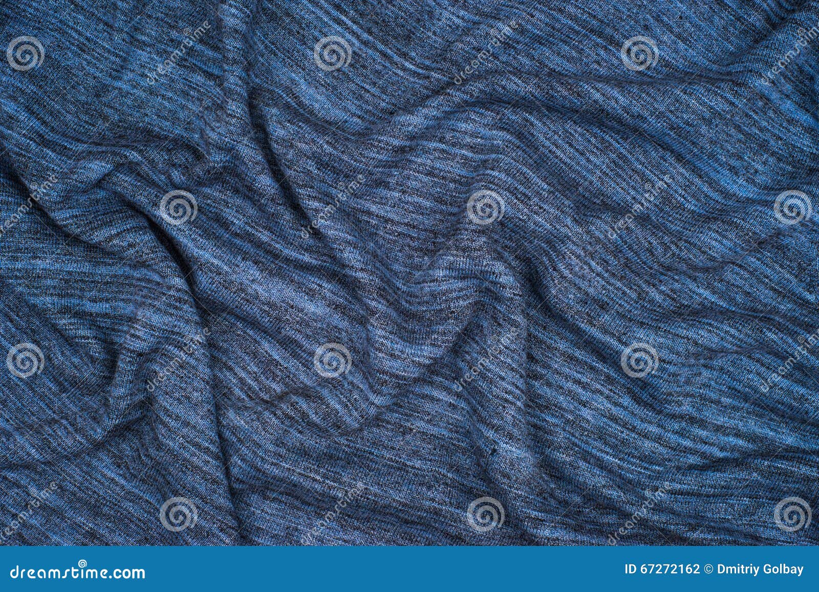 Creased Knitted Blue Striped Cloth Material Fragment Stock Photo ...