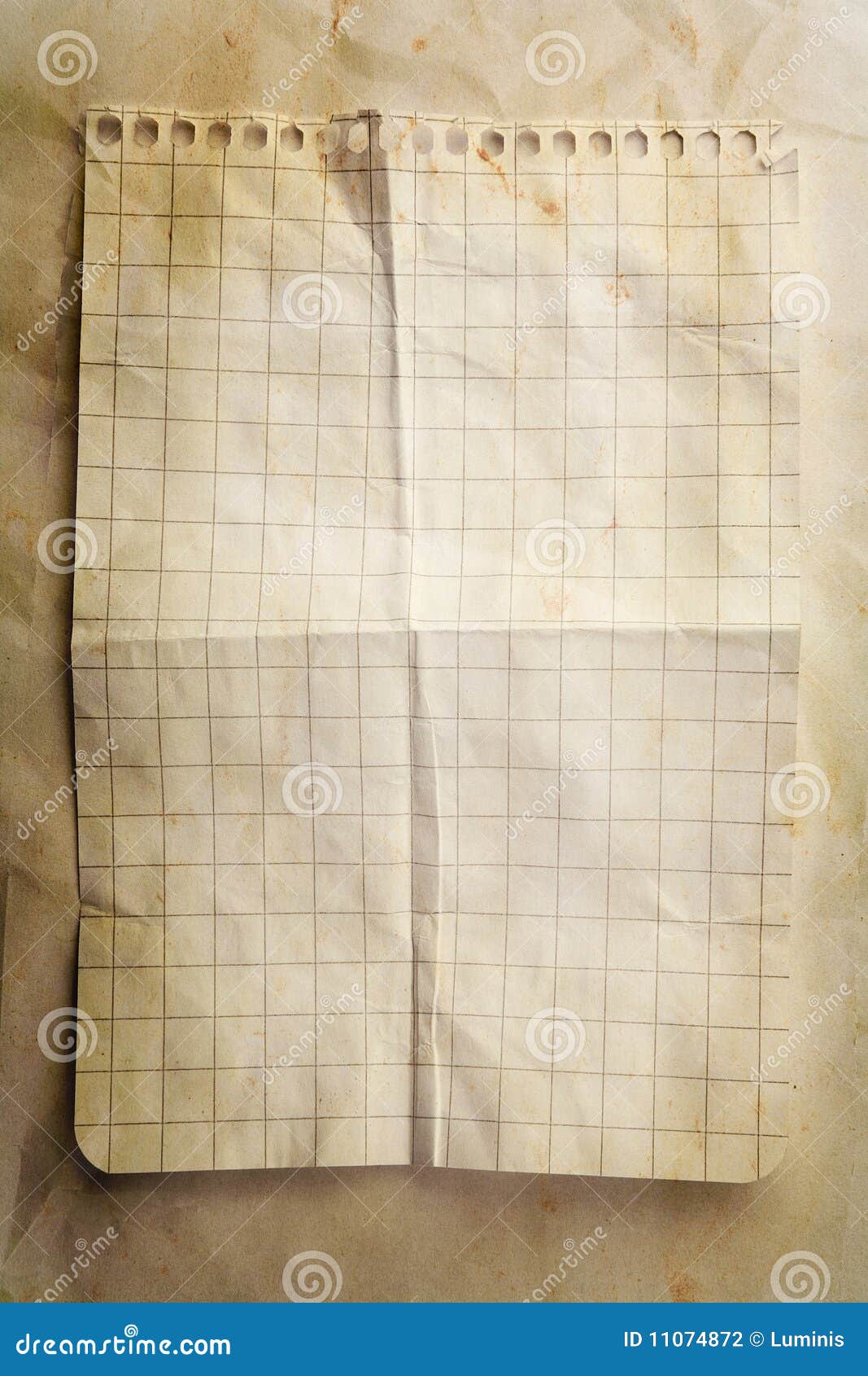 Creased Notepad Sheet stock photo. Image of page, fold - 11074872