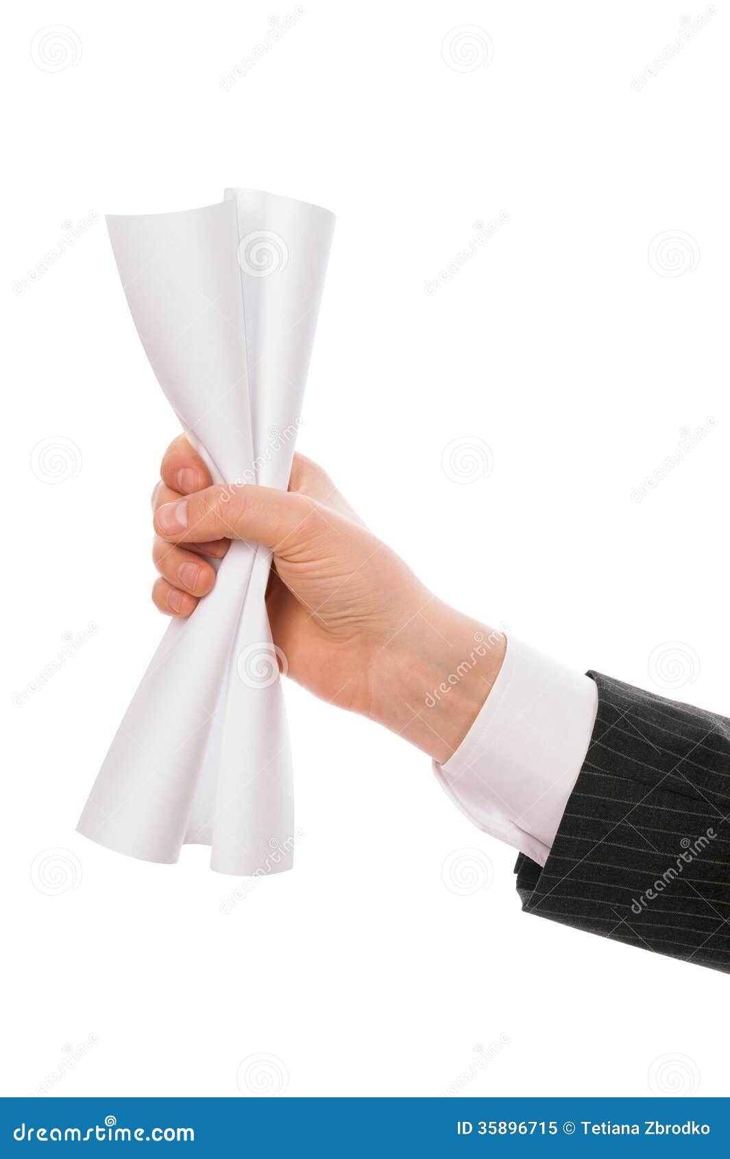 Creased paper in hand stock image. Image of human, adult - 35896715