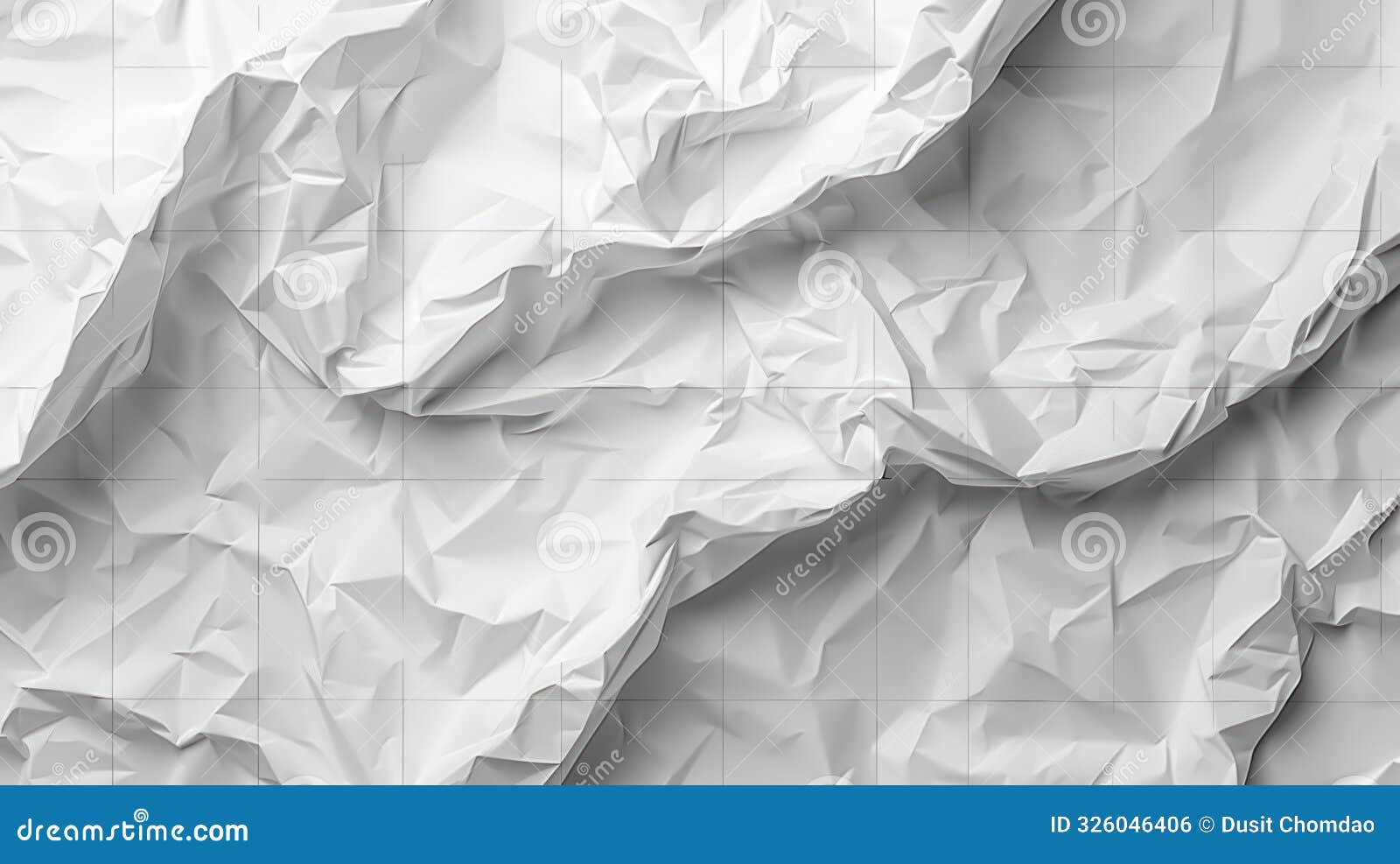 Creased White Paper Background. Wrinkled Blank Sheet Texture Stock ...