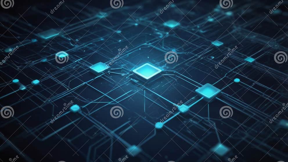 Create an Abstract Background Featuring a Network of Interconnected Digital Grids Stock ...