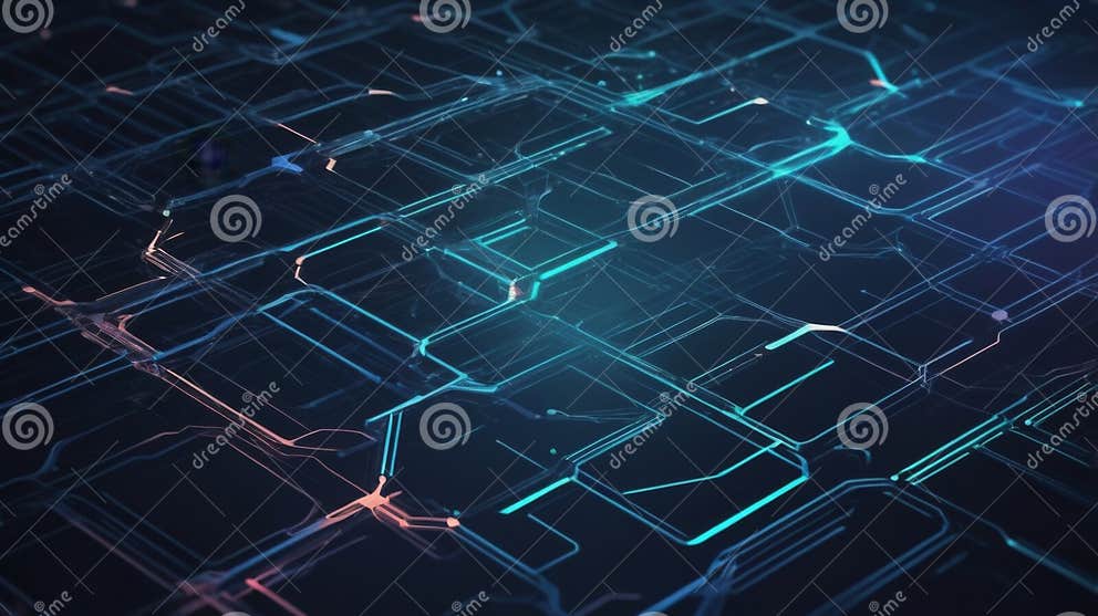 Create an Abstract Background Featuring a Network of Interconnected Digital Grids Stock ...