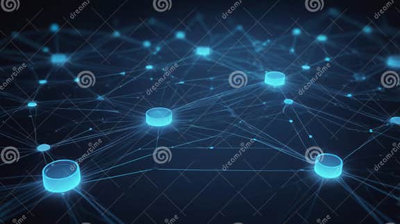 Create an Abstract Background Featuring a Network of Interconnected Digital Grids Stock ...