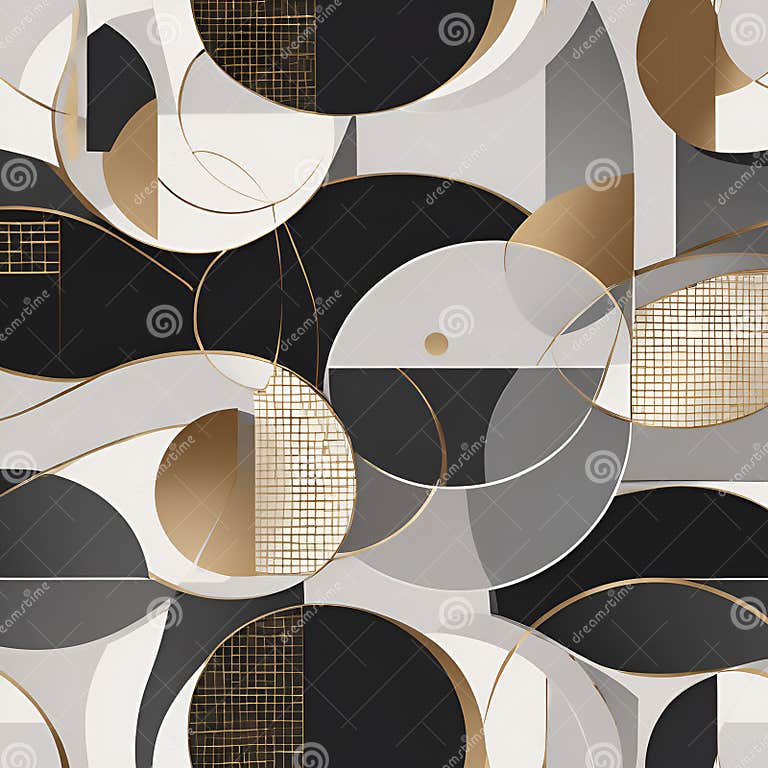Create an Abstract Geometric Composition Featuring a Harmonious Blend ...