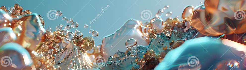 Create an Abstract Image of a Breaking Wave Rendered in Houdini Stock ...