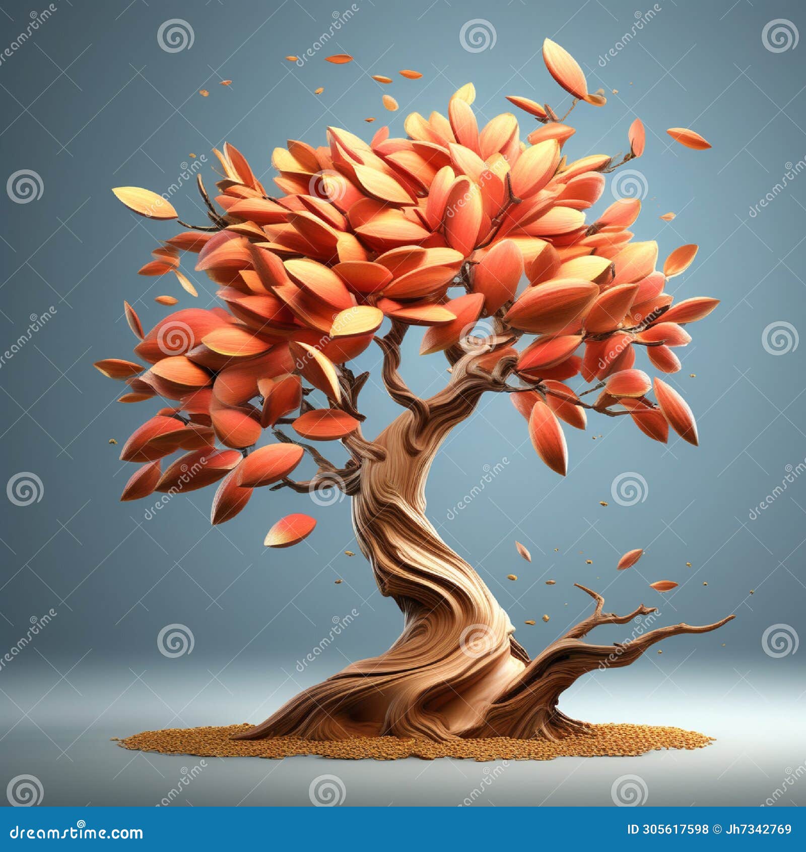 Create an Abstract Representation of an Almond Transforming into a Tree ...