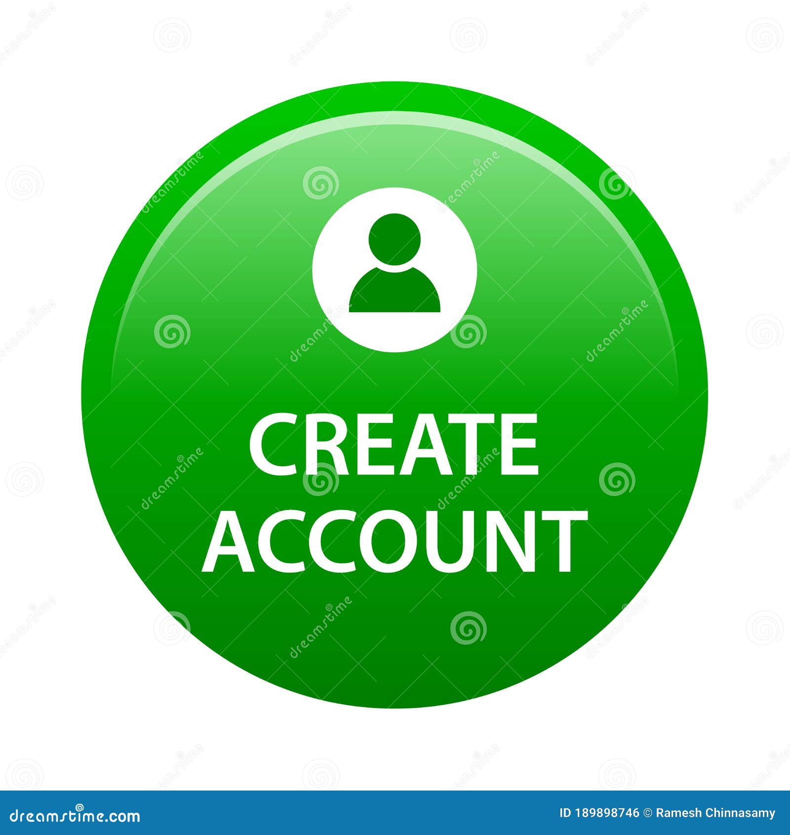 Create account button stock vector. Illustration of icon - 189898746