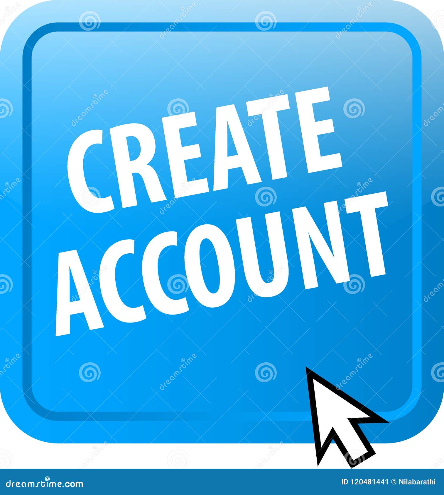 Create account button stock illustration. Illustration of cursor ...