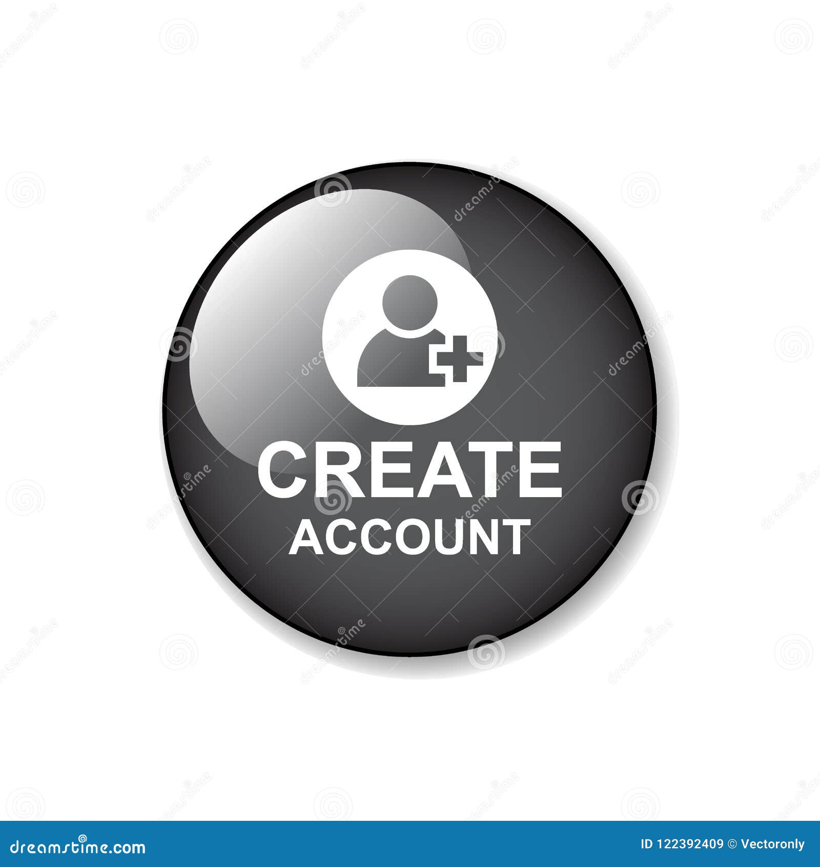 Create account button stock illustration. Illustration of isolated ...