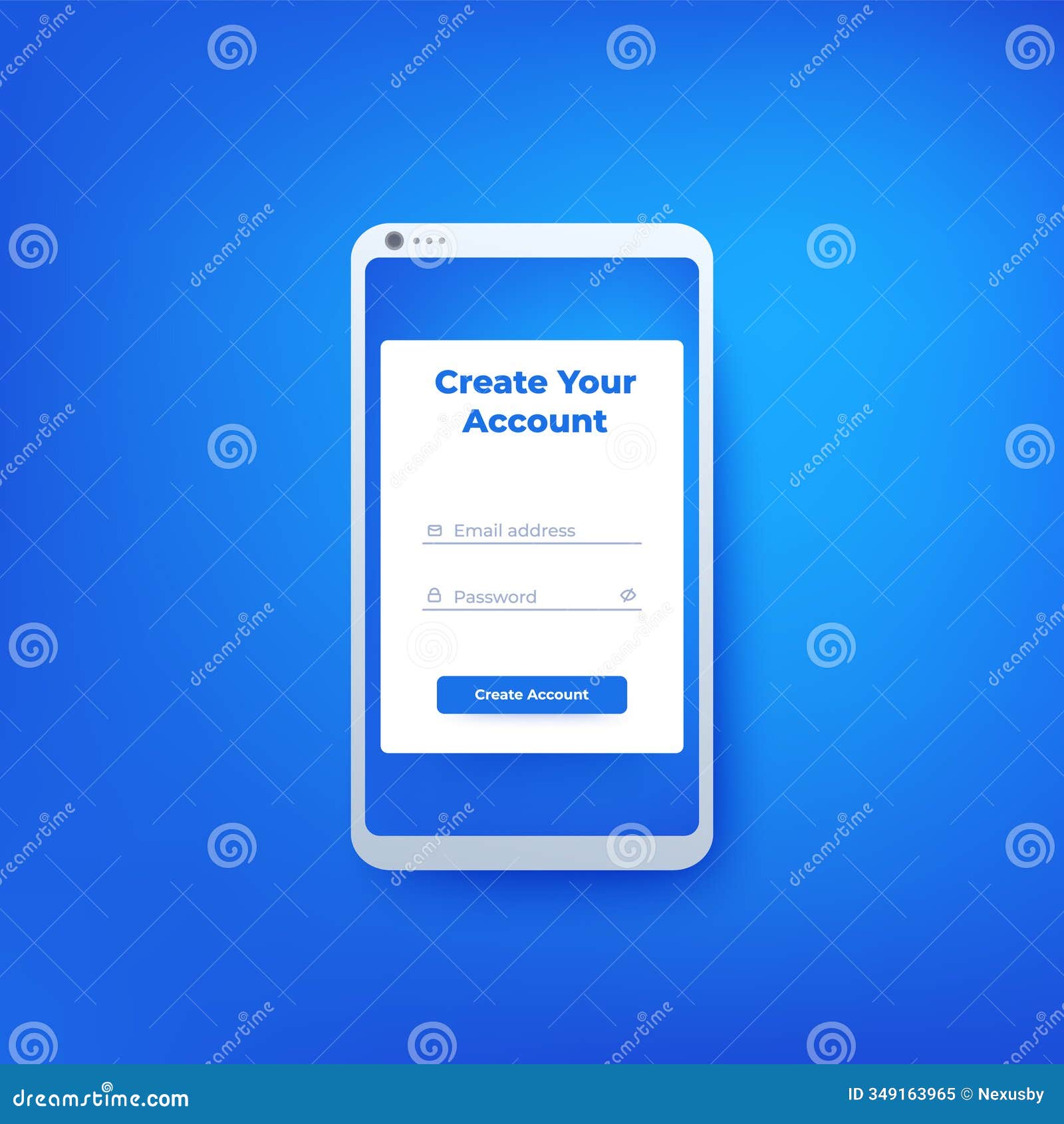 Create Account Form, Ui Design, Mobile Interface Stock Vector - Illustration of application ...