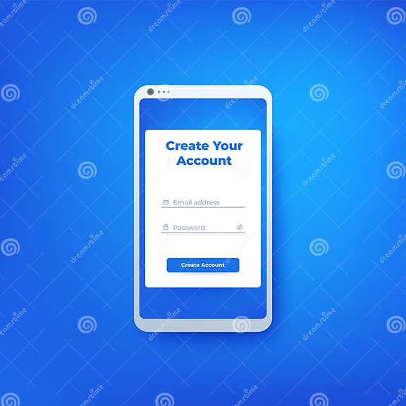 Create Account Form, Ui Design, Mobile Interface Stock Vector ...
