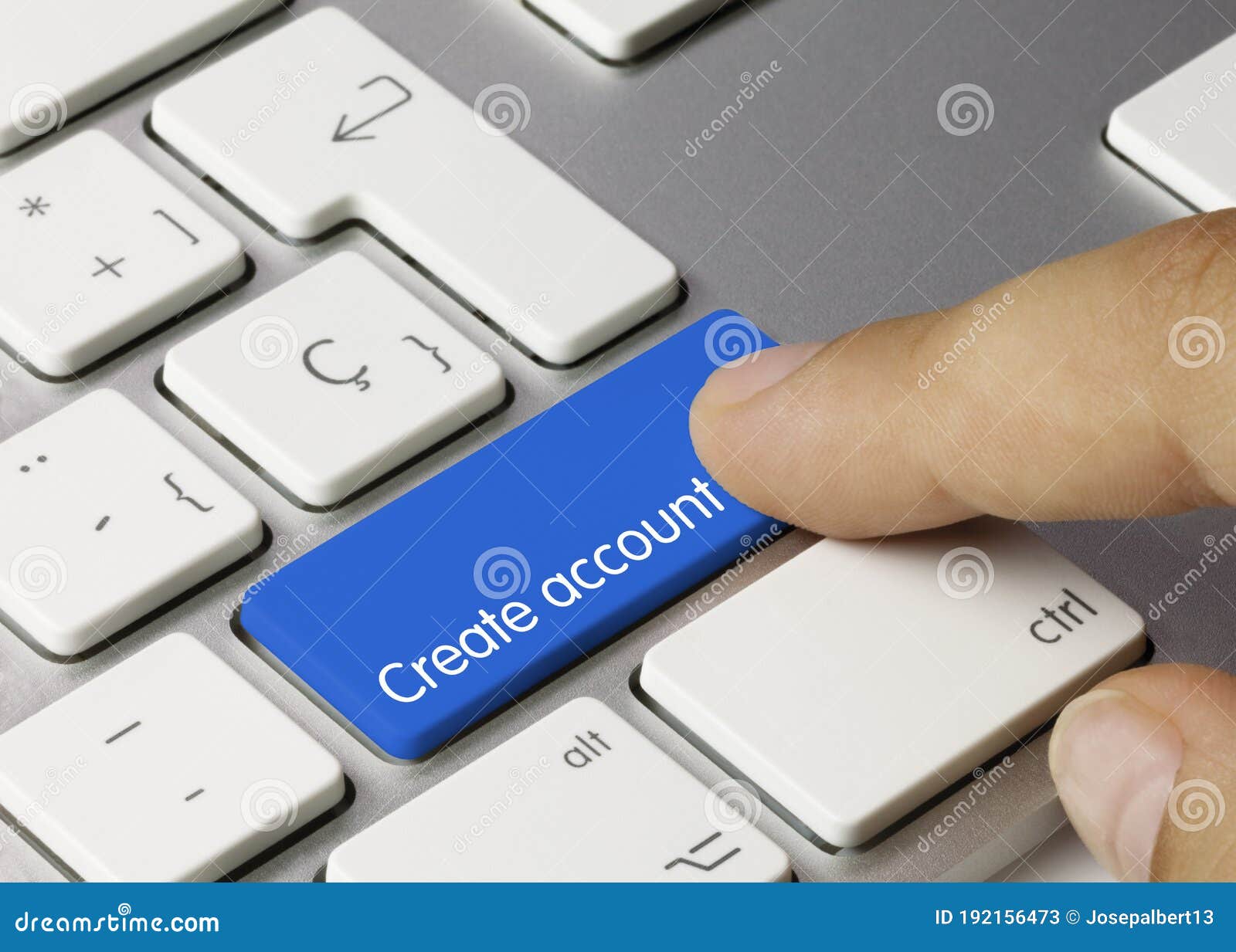 Create Account - Inscription on Blue Keyboard Key Stock Image - Image ...
