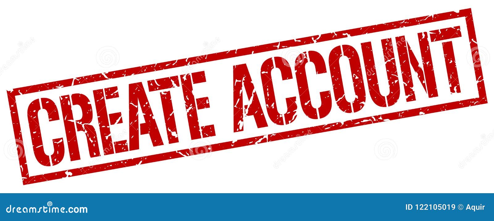 Create account stamp stock vector. Illustration of white - 122105019