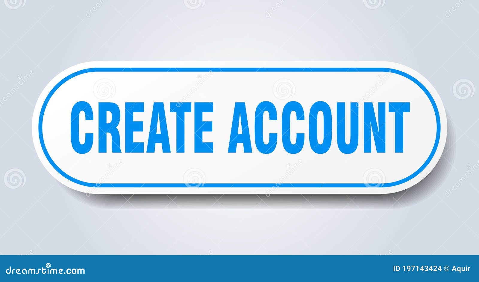 Create account sticker. stock vector. Illustration of button - 197143424
