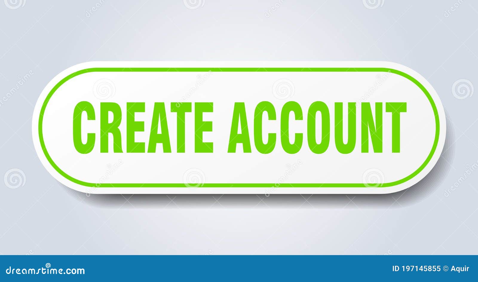 Create account sticker. stock vector. Illustration of green - 197145855