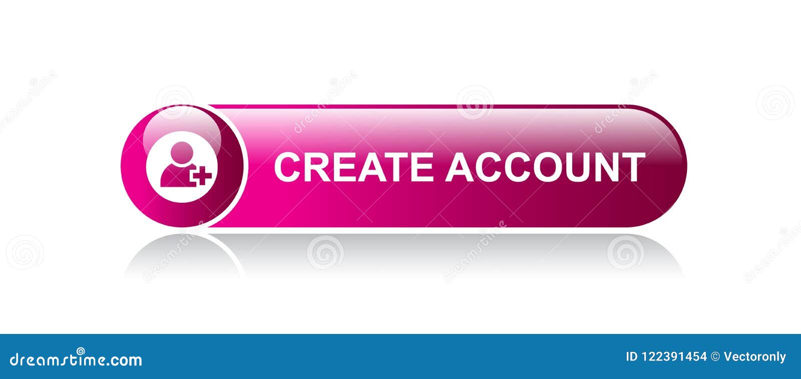 Create account button stock illustration. Illustration of flat - 122391454