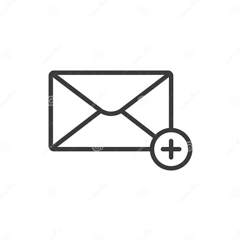 Create Add Email, Icon in Line Design. Create, Add, Email, New, Message ...
