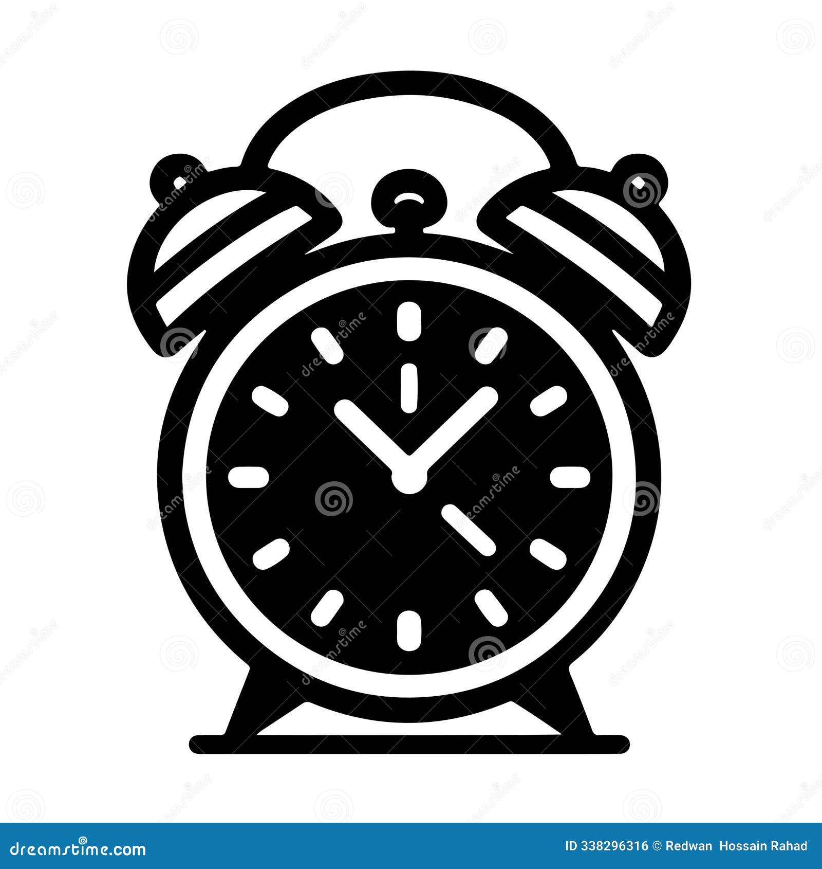Alarm Clock Icon Silhouette Vector Style with White Background Stock ...