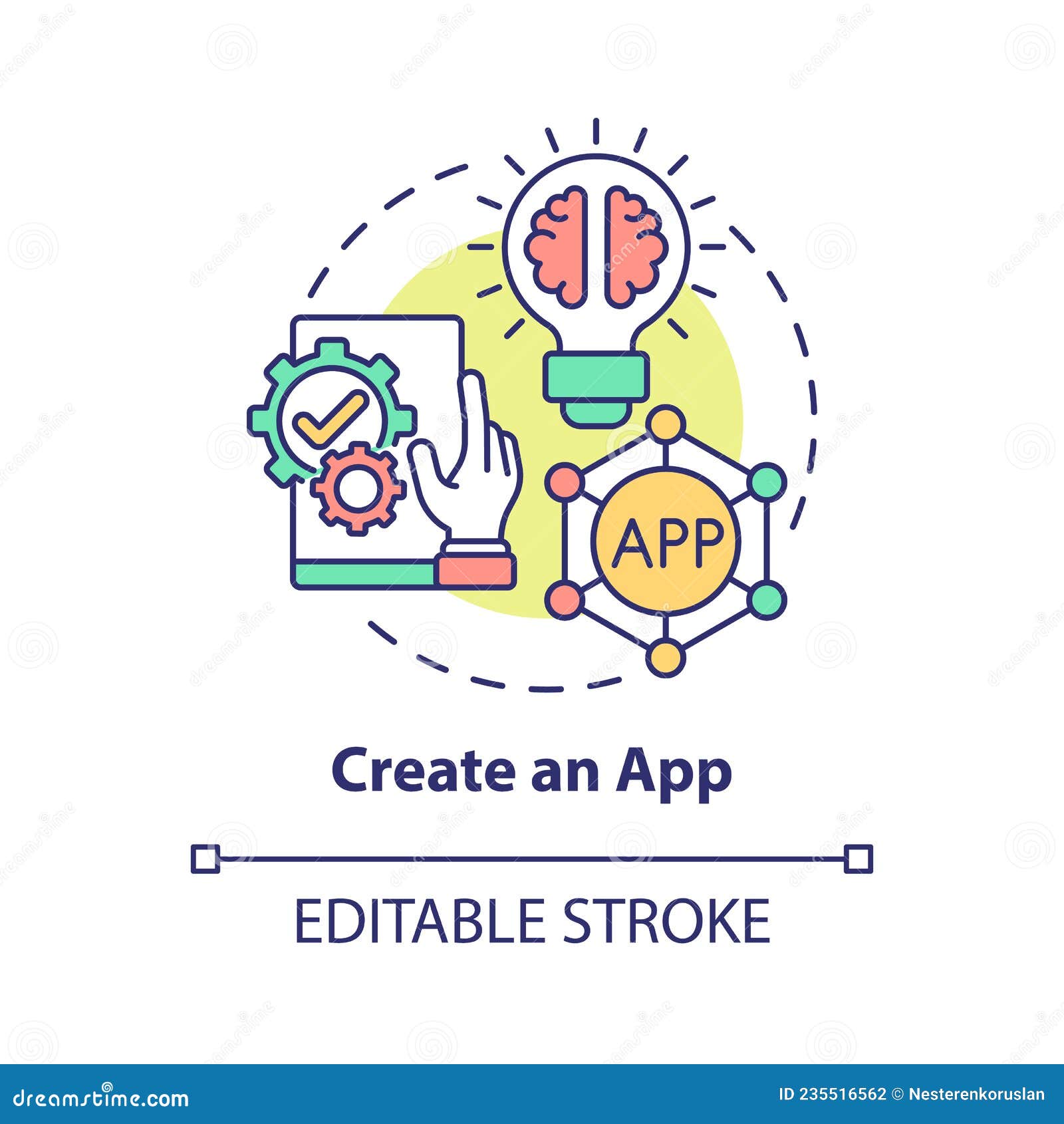 Create app concept icon stock vector. Illustration of extra - 235516562