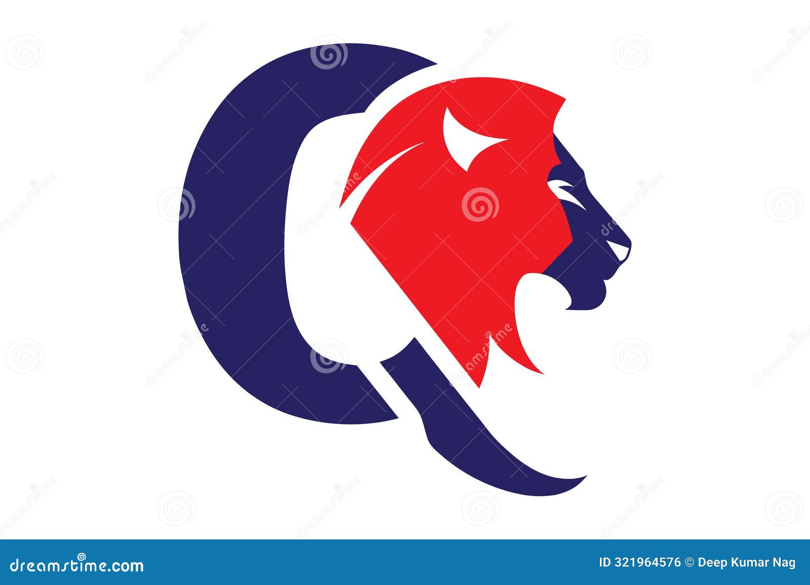 Bold Modern Stylized African Lion Q Emblem Design Stock Vector ...
