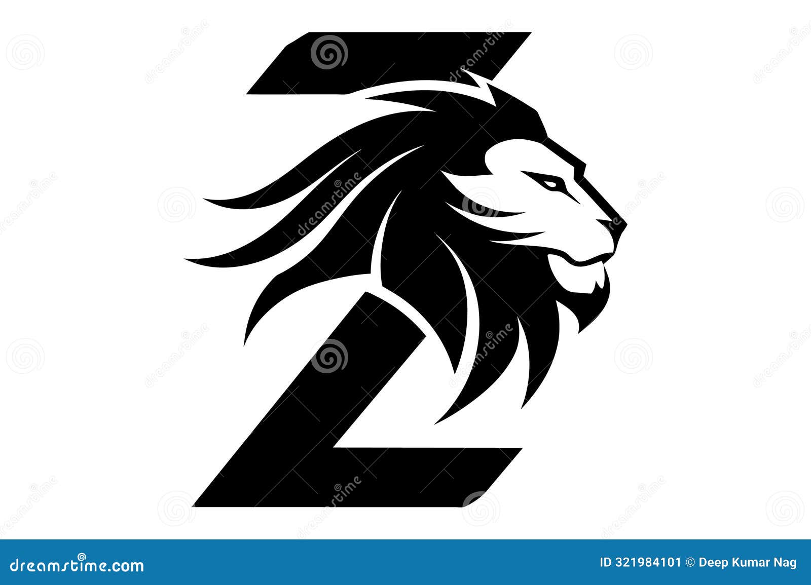 Bold Modern Stylized African Lion Z Emblem Design Stock Vector ...