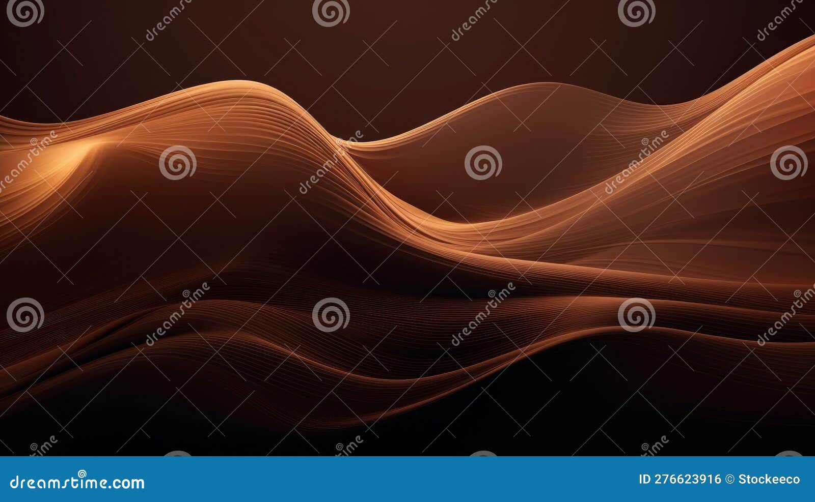 Create Brown Abstract Background with Fluttering Lines and Smooth ...