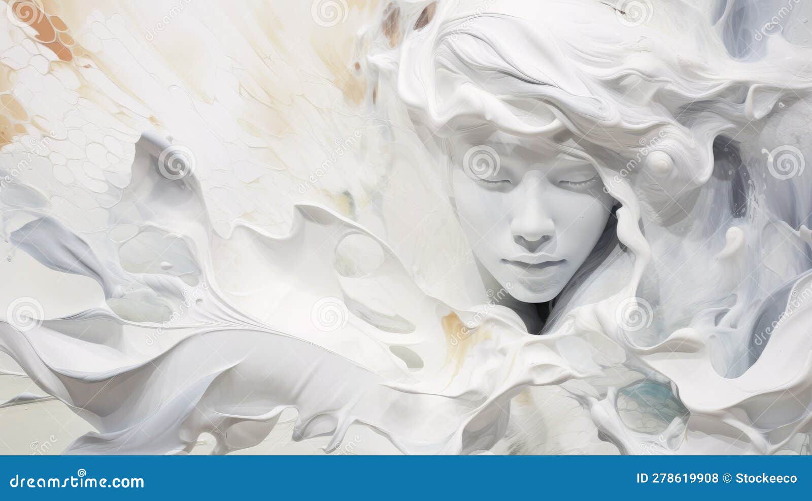 Create Bts-inspired Abstract Painting with White Colors Stock ...