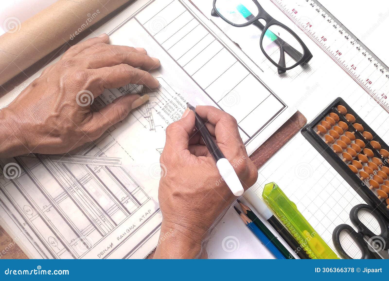 Civil engineering drawings stock photo. Image of profession - 306366378