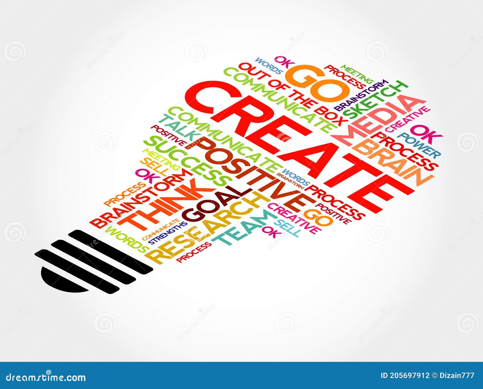 Create bulb word cloud stock illustration. Illustration of post - 205697912