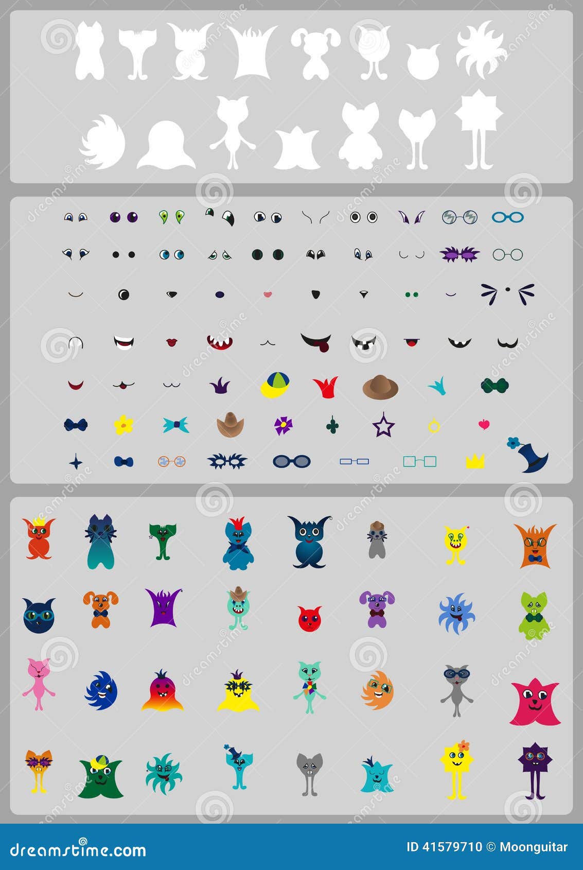 Create Character & Monster! Creation Kit. Stock Vector - Illustration ...