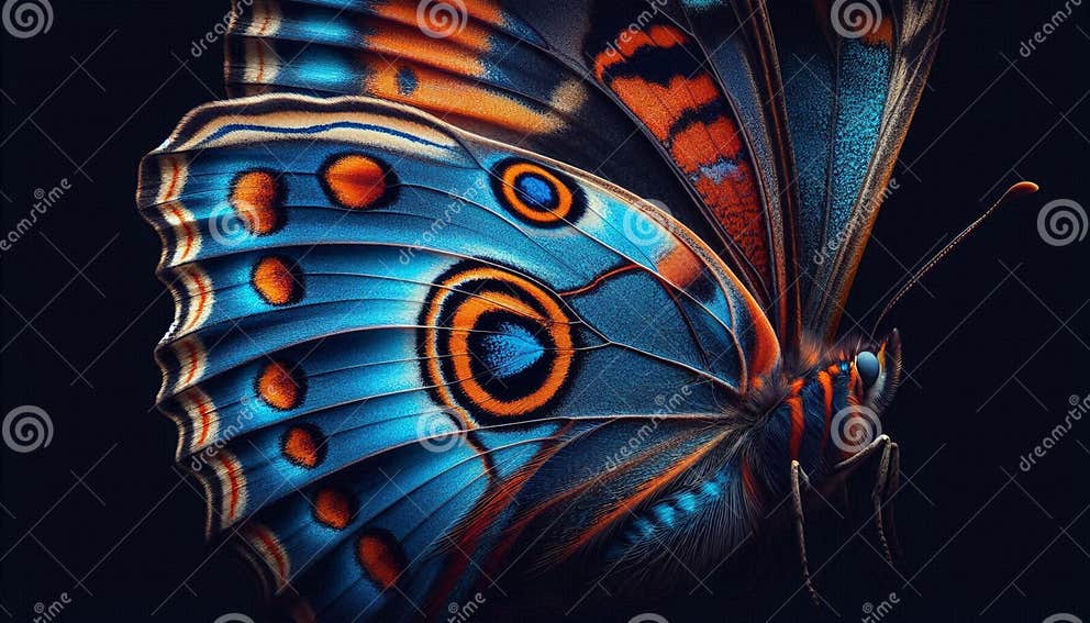 A Close Up of a Butterfly Wing Background Stock Illustration ...